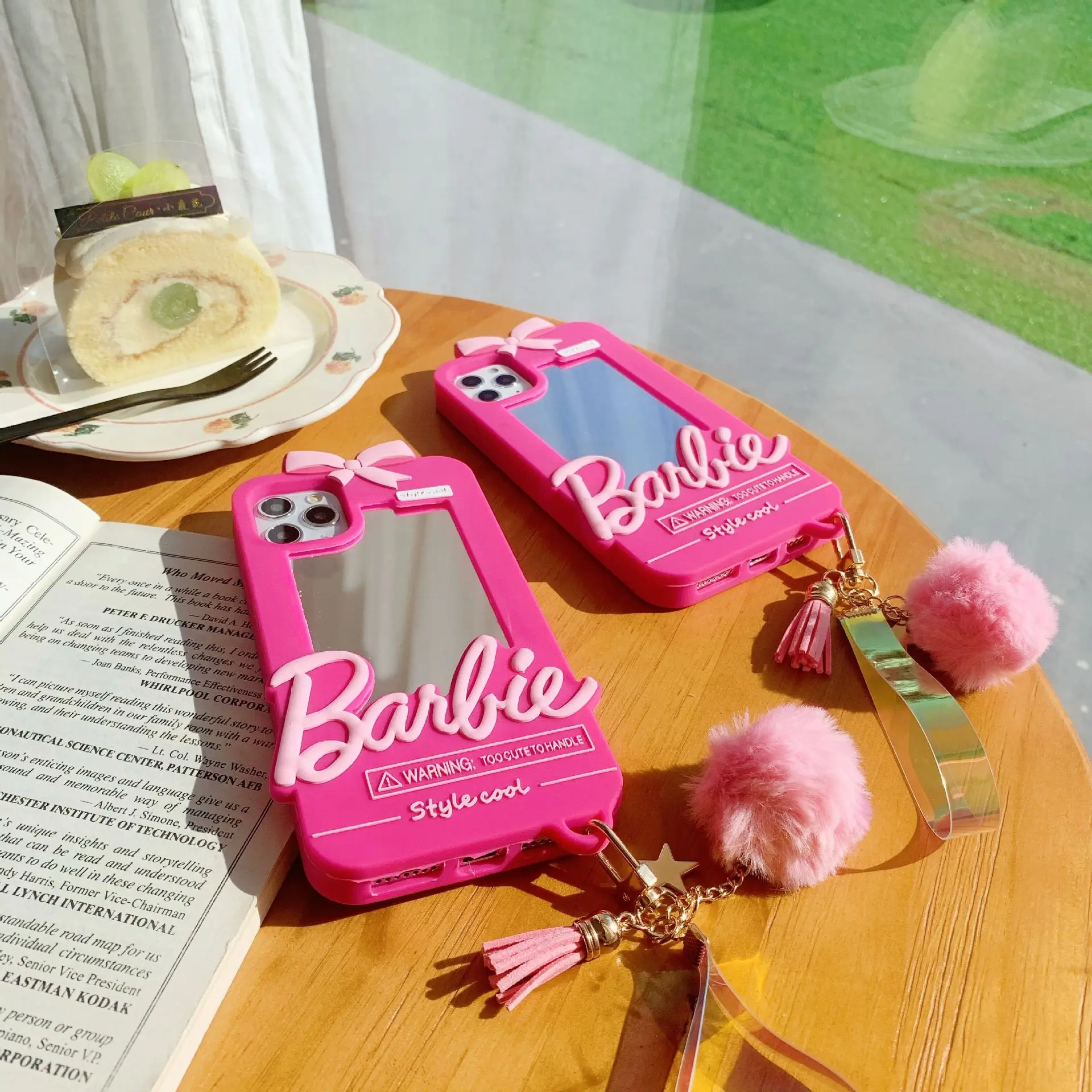 Luxury Girl Lovely Pink Mirror Barbie Cell Phone Case For Phone 14 13 ...