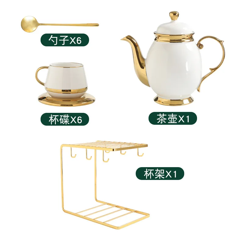Ceramic Golden Tea Set - Elegant Porcelain for All Homes