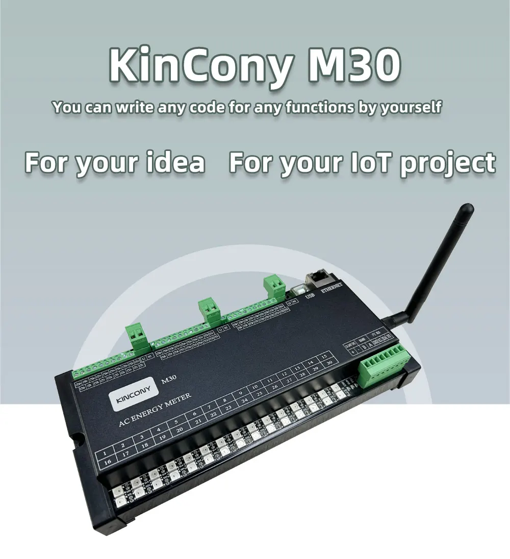 30 Channel Esp32 Energy Monitor Board - Kincony M30 For Home Assistant ...
