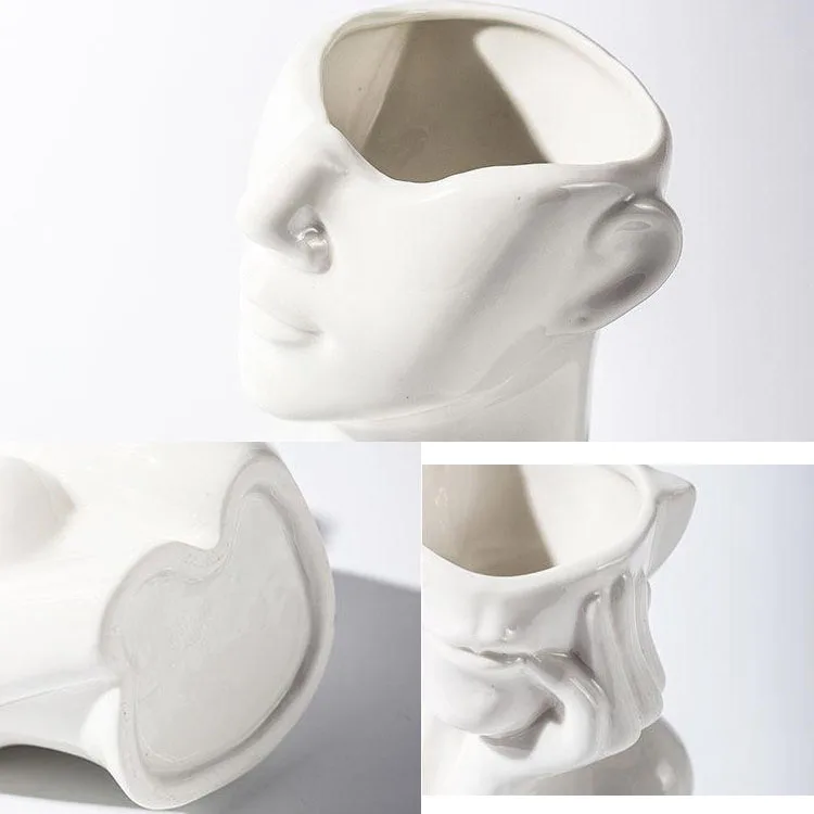 Mini Candle Vases Female Body Floral Clay Rustic Ceramic Face Vase ...