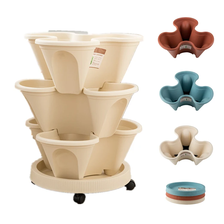 Factory Stacking Planters Stackable Flower Pots Pole Planter. Tower ...
