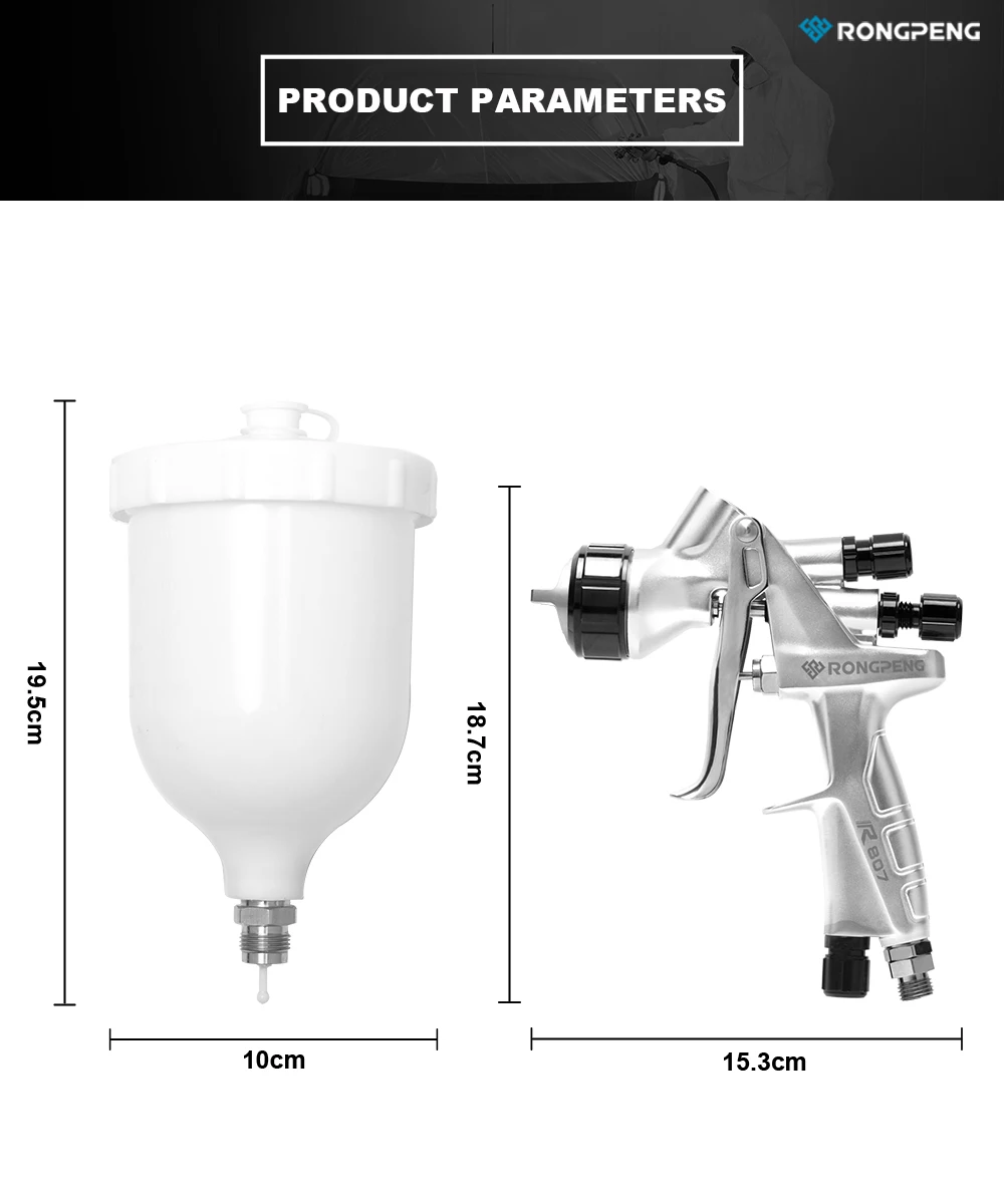 Rongpeng R807 Air Power Spray Gun Professional Paint Gun 1.3mm Nozzle ...