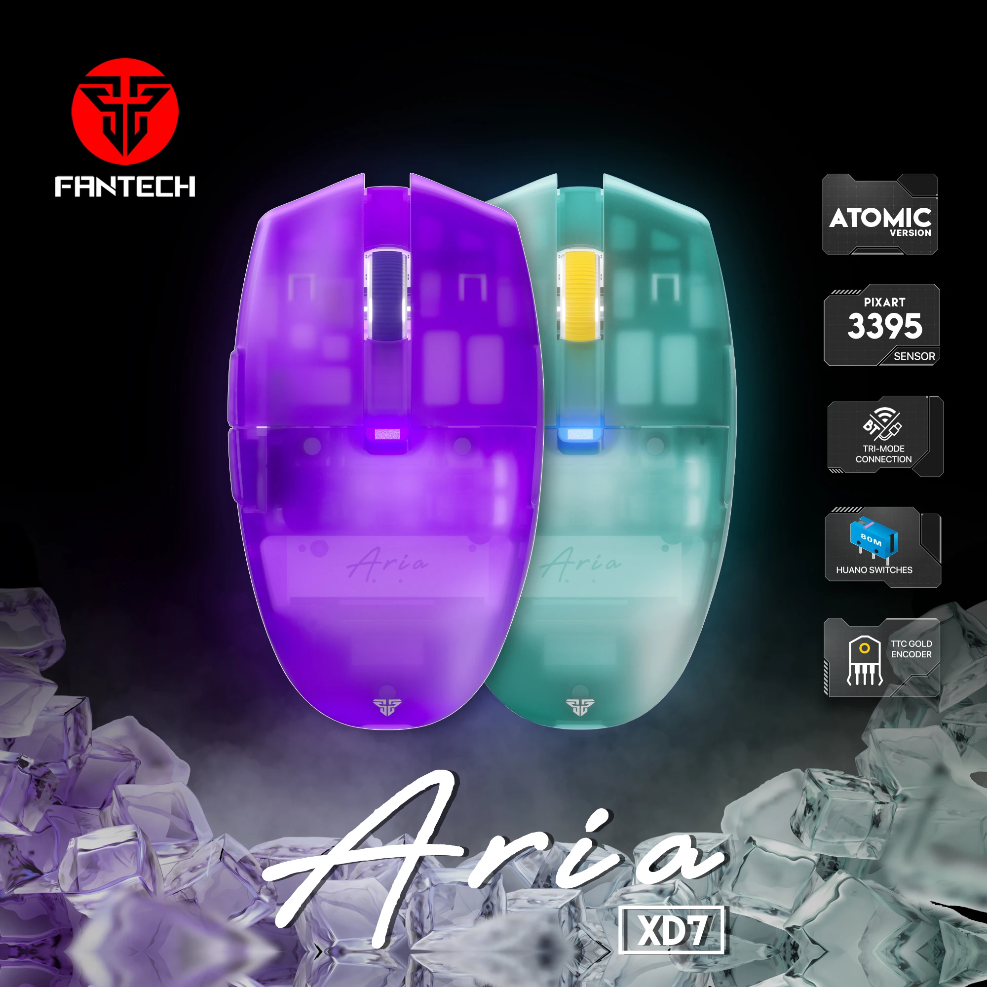 Fantech Mt01 Blue And Purple Shell Customized Wireless Lightweight ...