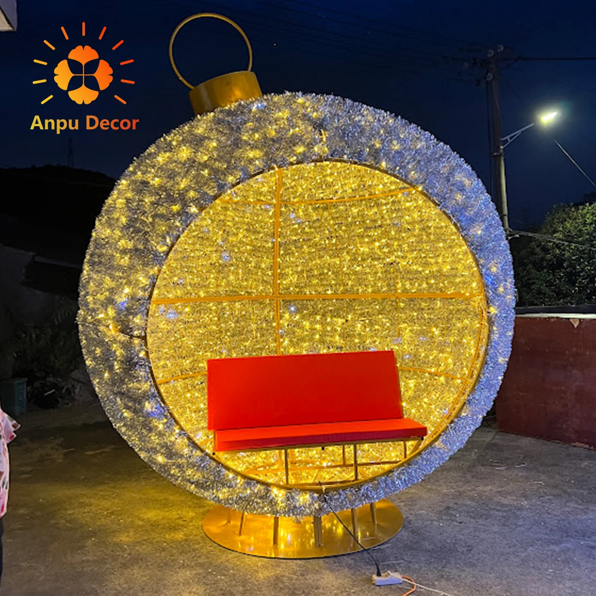 Commercial Street Decoration 3D Giant Led Ball Arch Lighting Large ...