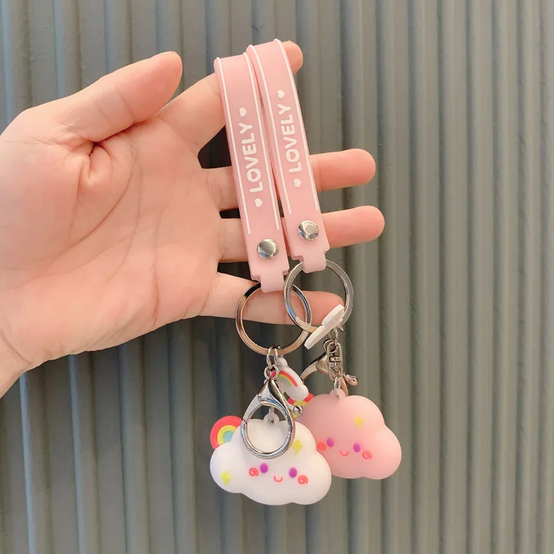 High Quality Cute Cloud Key Chain Personality Couple Silicone Cartoon ...