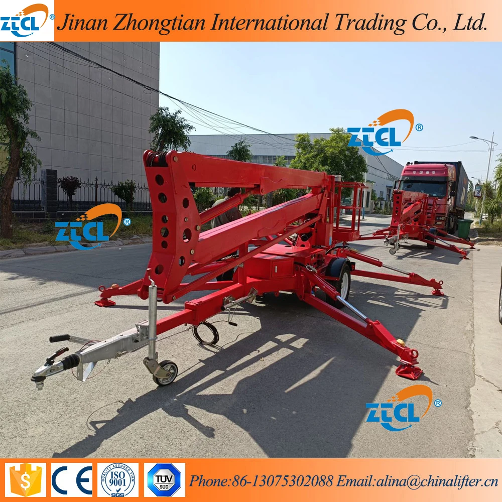 2024 Hydraulic Safe Man Lift Mobile Trailer Boom Lift Electric Towable ...