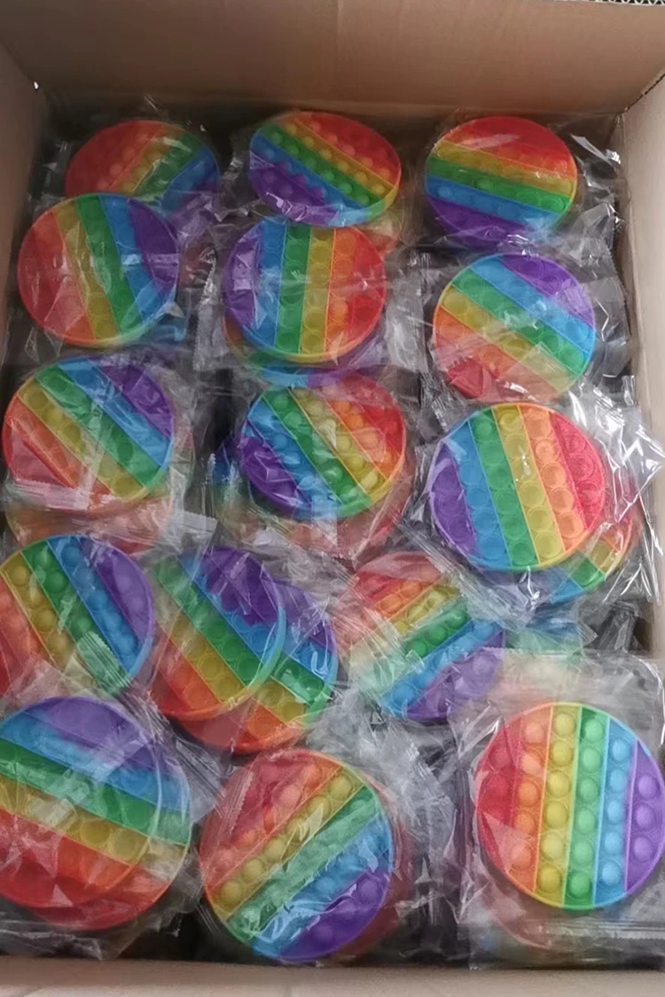 Children Silicone Push Pop Bubble Sensory Fidget Toy Stress Reliever ...