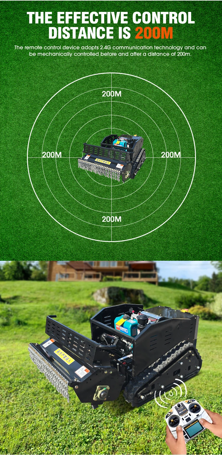 Low Cost Best Seller 800mm Diesel Remote Control Grass Cutter