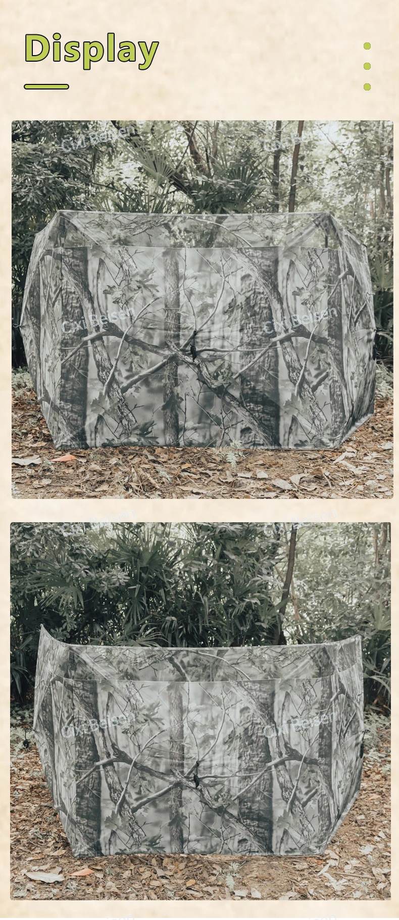 270 Degree View Camo Mesh Hub System Hunting Blind Tent 3 Panel Blind ...
