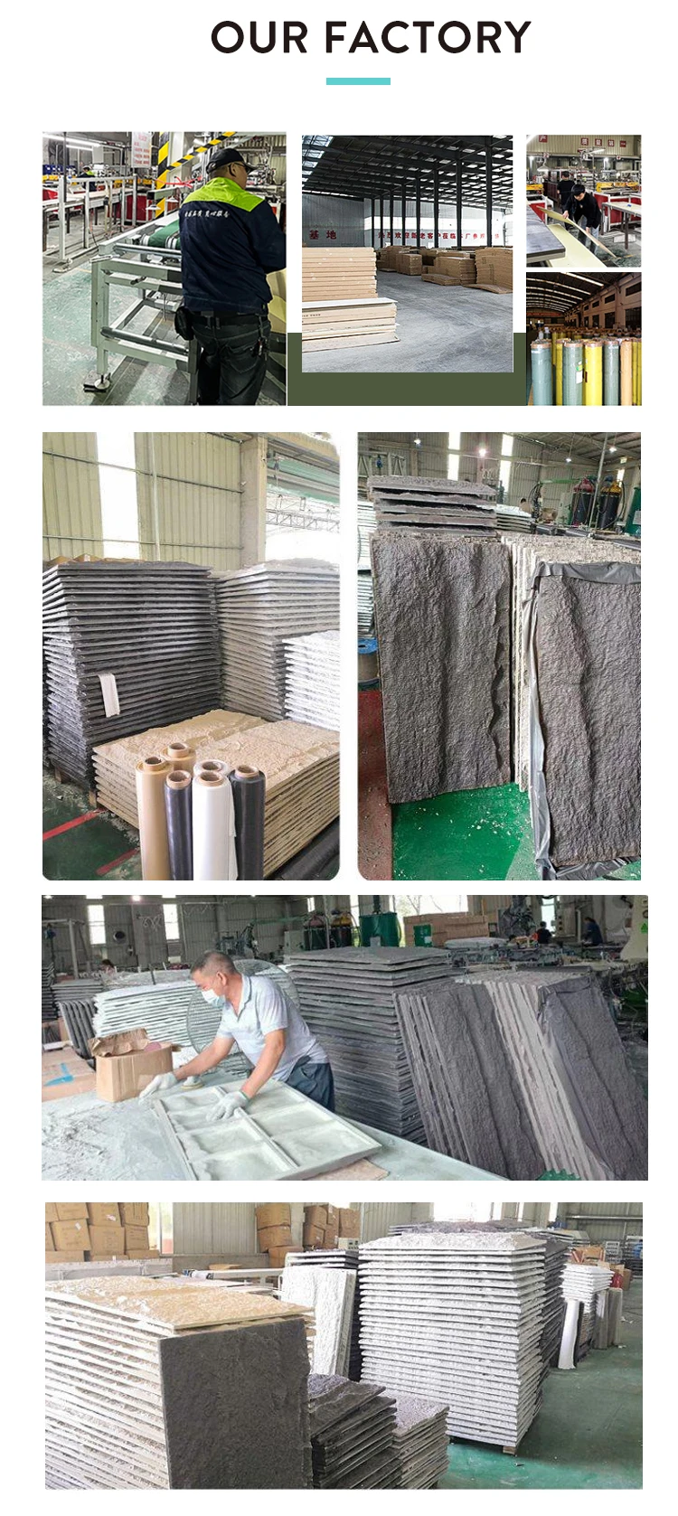 Quick Installation Mushroom 3d Faux PU Stone Cobblestone