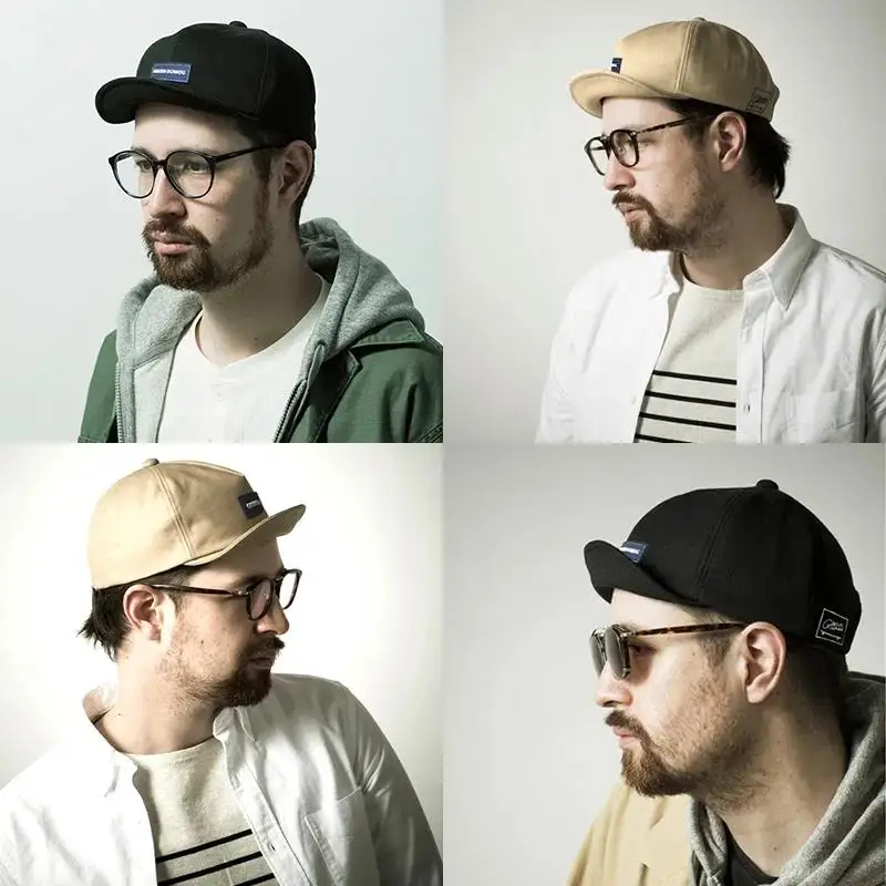 Custom Short Flip Upward Soft Brim Baseball Cap Hat