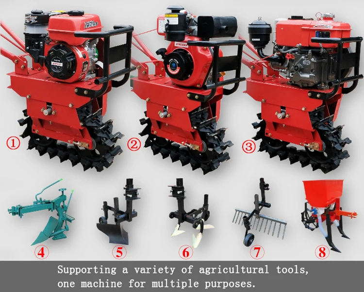 Chain Track Micro-tiller / Ditching Fertilization Field Cultivator ...