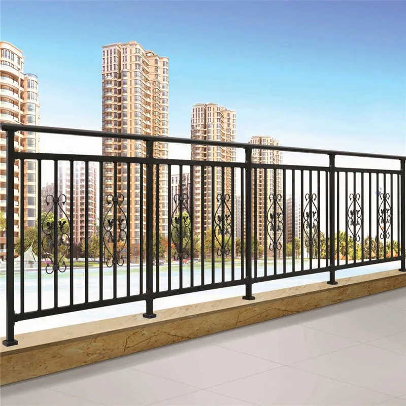 Galvanized Steel Square Pipe Balcony Railing with Aluminum Profile