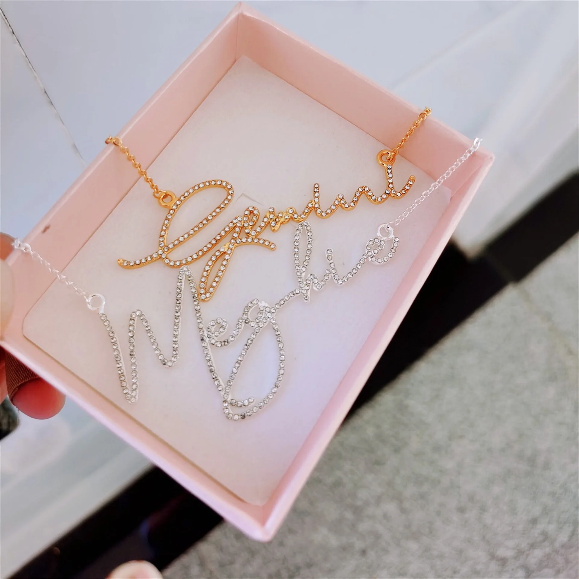 Custom Diamond Name Necklace - 18k Gold Plated Bling
