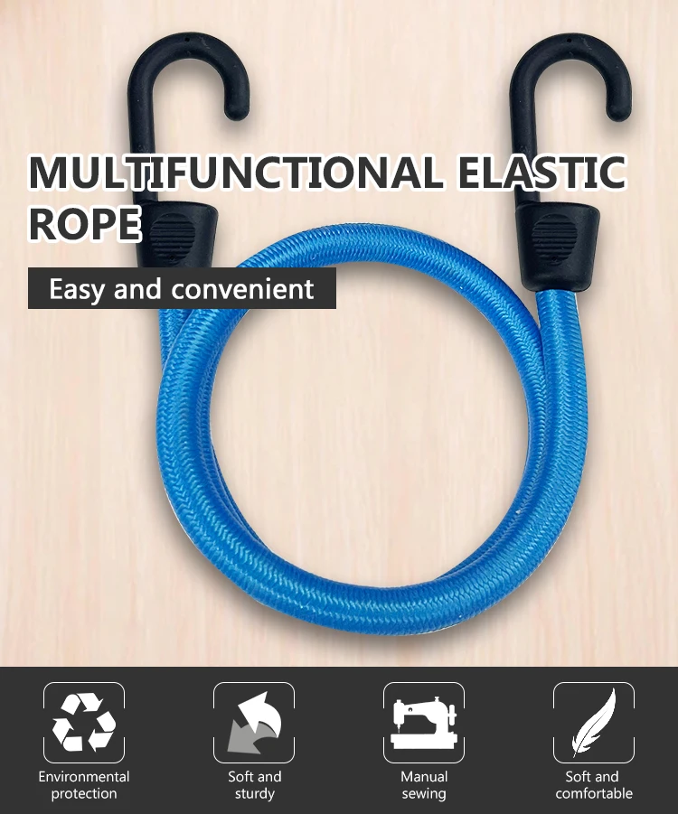 Multi-purpose Colorful Round Elastic Cord With Hook Latex Rope Heavy ...