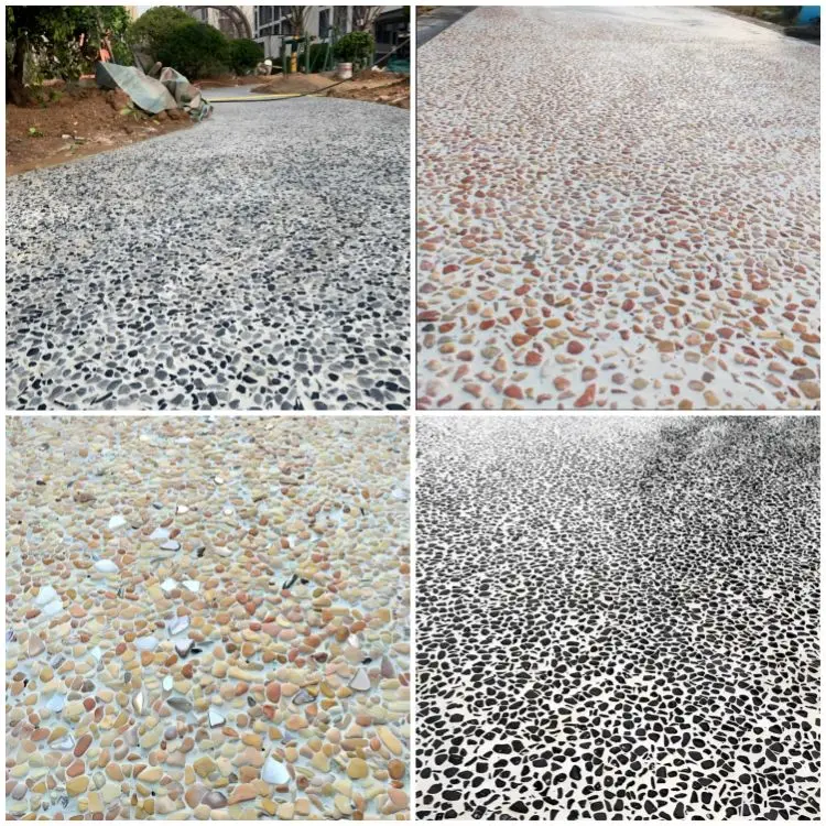 Customized Seamless Resin Washed Stone Paint Exposed Aggregate Concrete ...