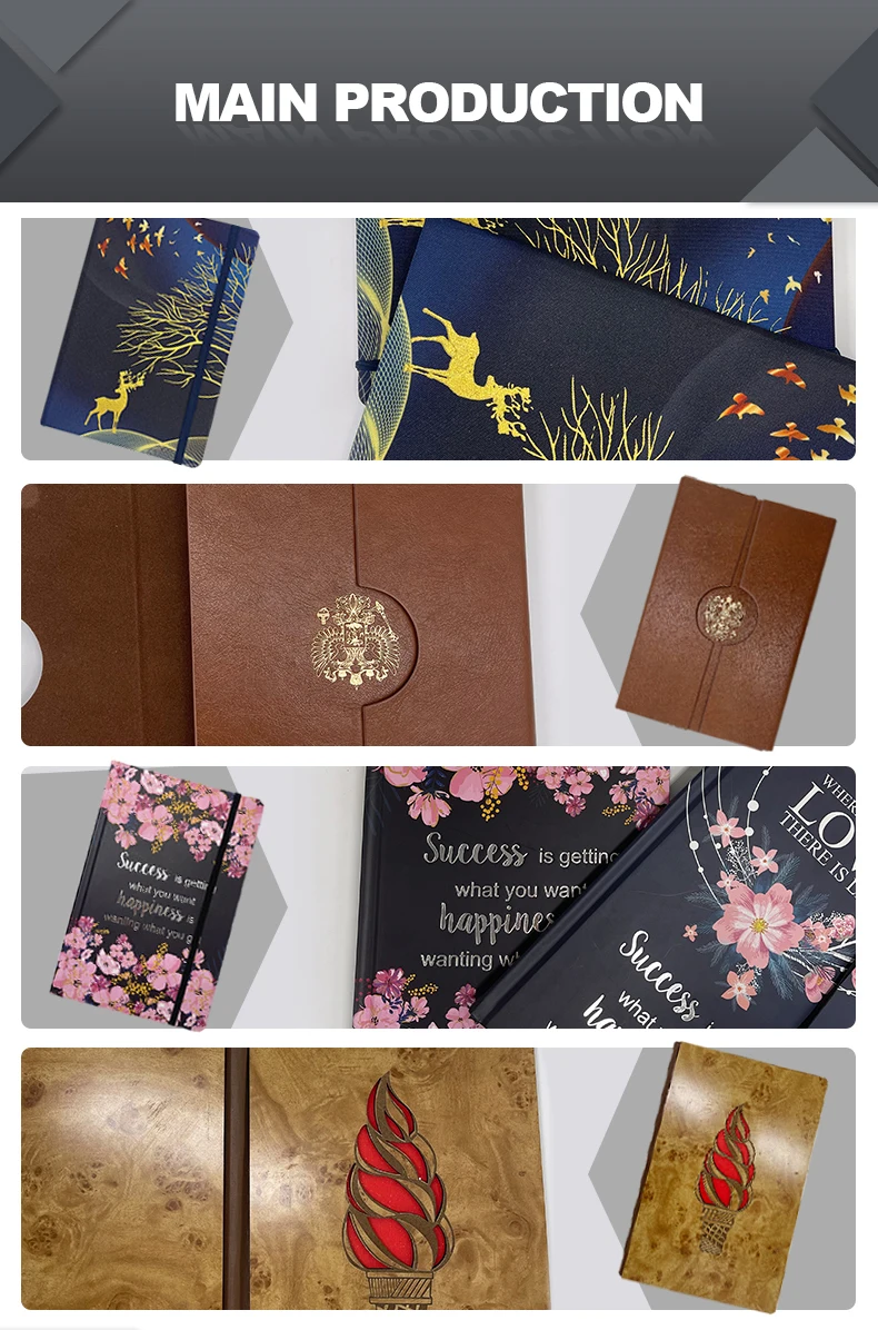 A5 Custom Business Leather Hard Cover Notebook Set With Gift Box And ...