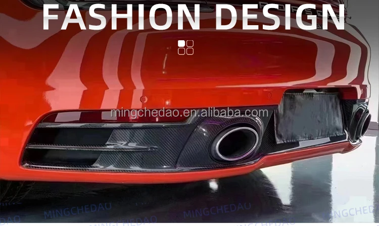 For Porsche 911 992 Techart Style 2019-IN Carbon Fiber Rear Diffuser ...