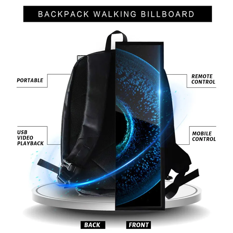 27 Inch Advertising Backpack Billboard Outdoor Battery Power Human ...