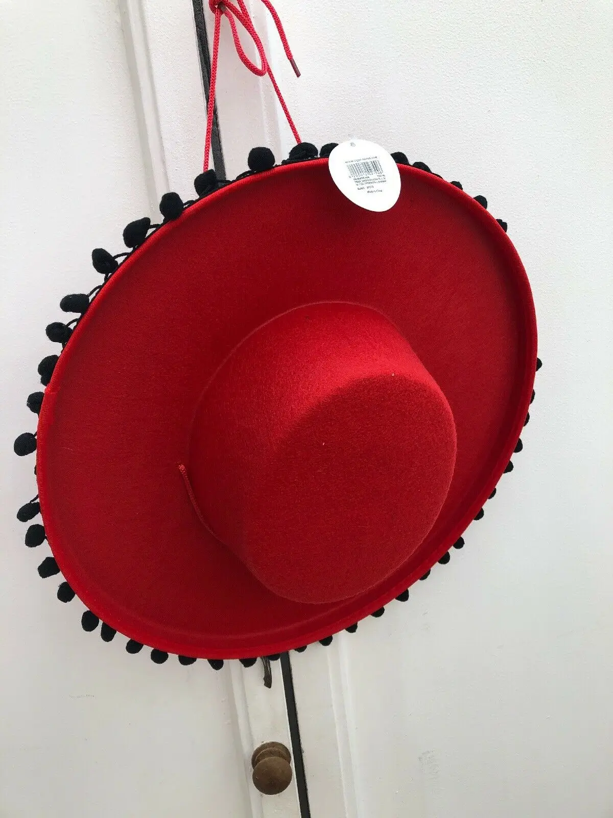 Red Flamenco Hat - Perfect for Spanish Fiesta Decorations