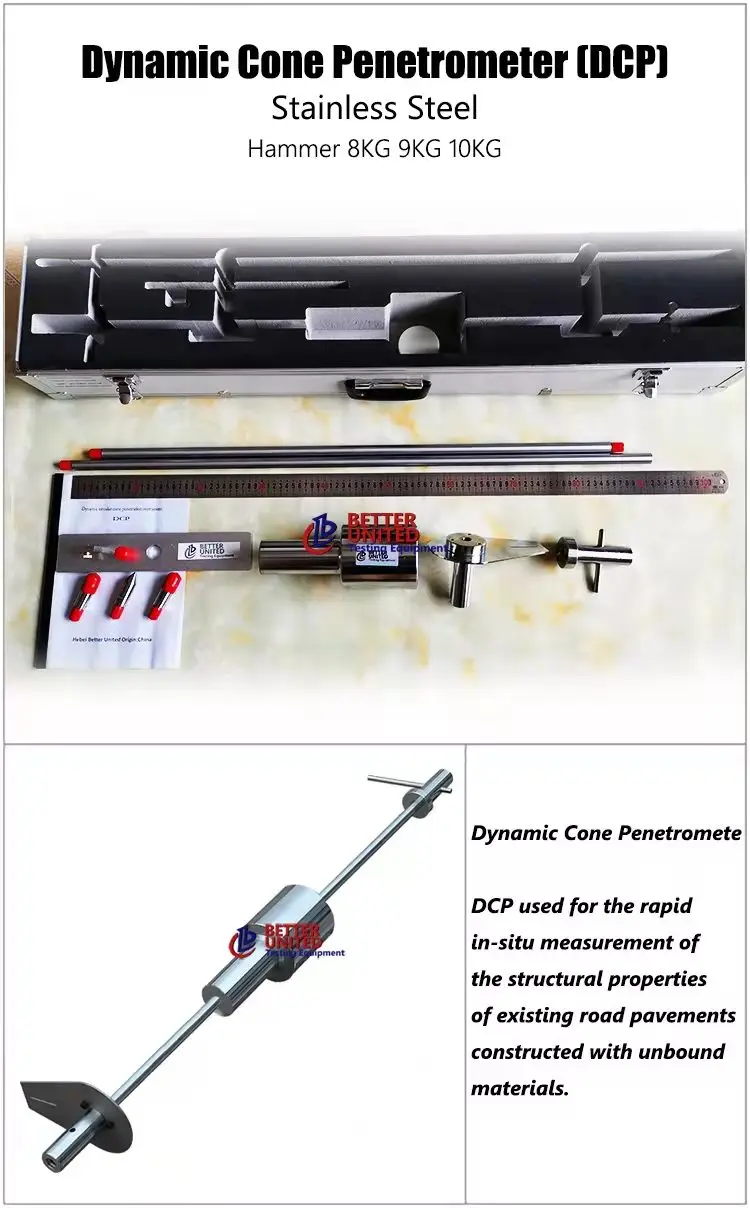 8kg Hammer Manual Soil Dynamic Cone Penetrometer (DCP) Penetromet ...