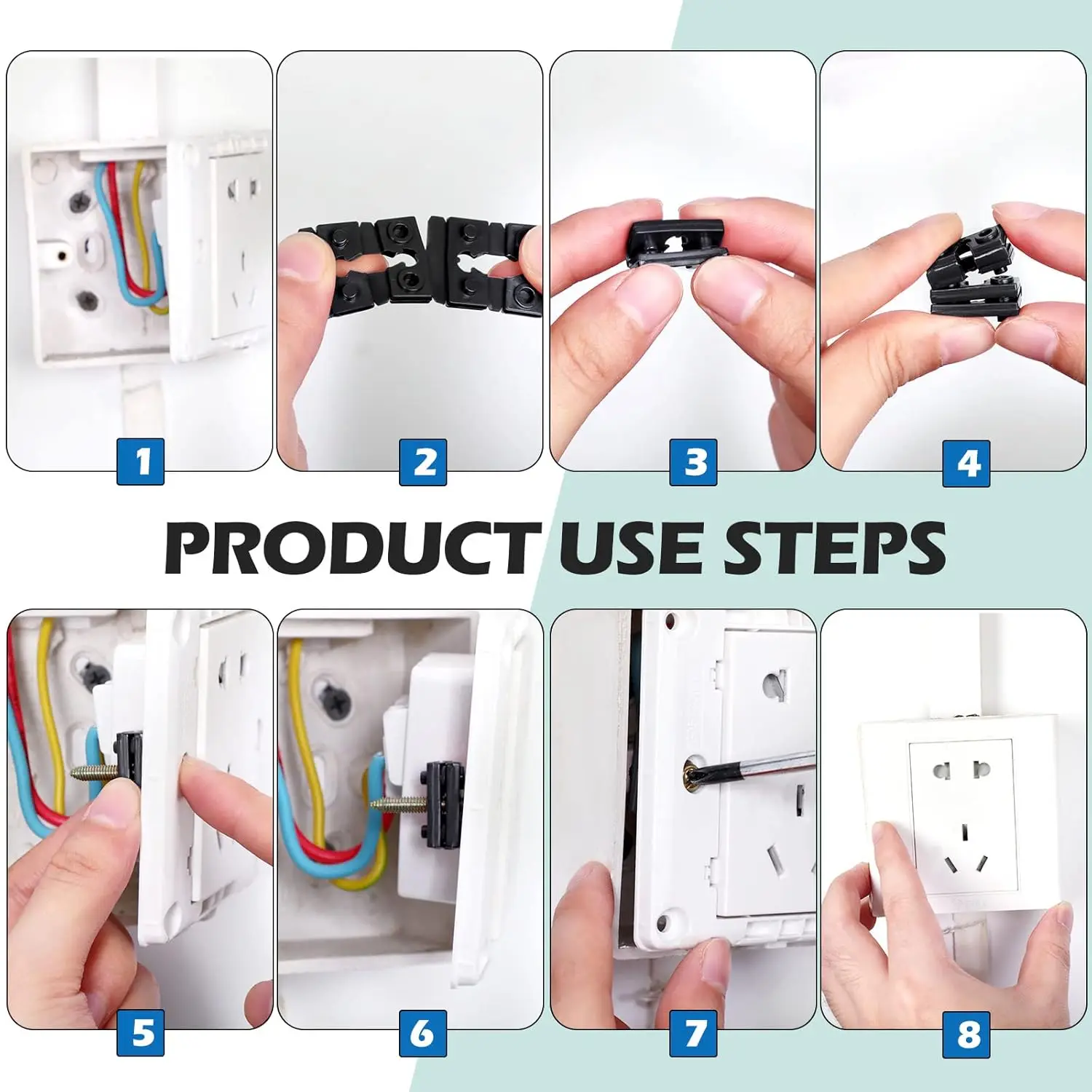 100Pcs PVC Outlet Spacers - Black Power Socket Gaskets for Loose Plug ...