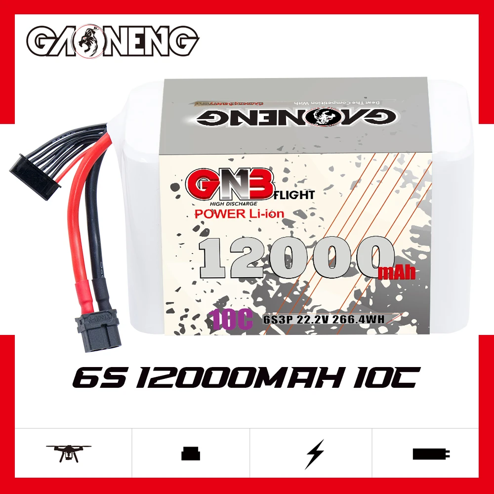 Gnb Gaoneng 6s 10000mah 22.2v 10c Xt60 Li-ion Lithium Ion 21700 Cell Rc ...