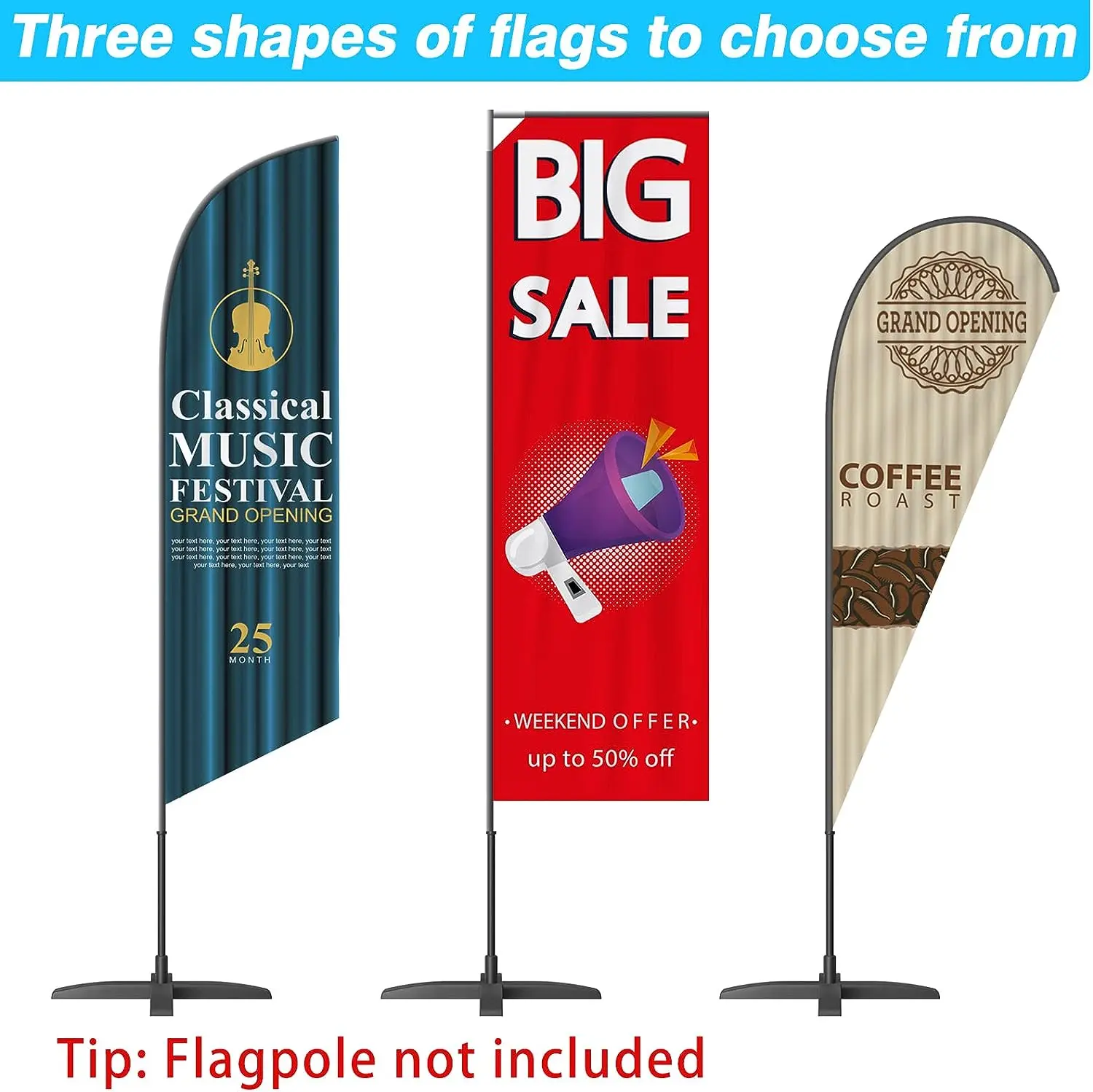 Custom Printed Teardrop Flying Banner Beach Flagpole Open House Car ...