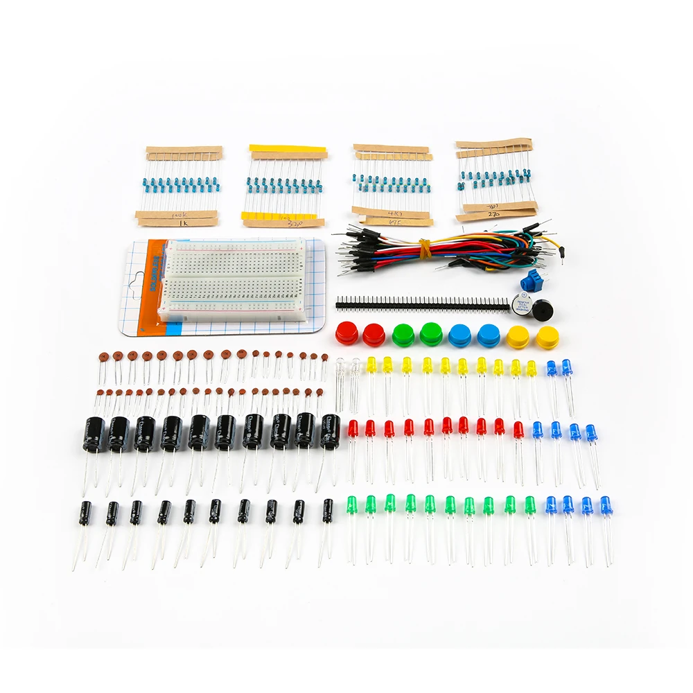 Electronics Kit Assortment with Resistors Capacitors LEDs for DIY ...
