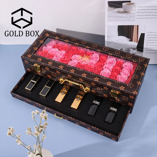 Customizable Double Lipstick Leather Box From Factory Production For ...