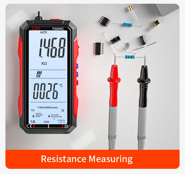 Super Full Screen Rechargeable 6000 Counts Auto Range Digital ...