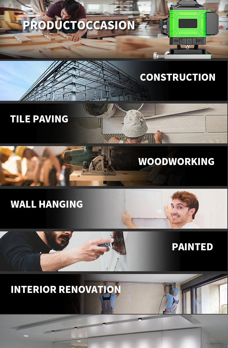 4d Self Leveling 360 Rotary 16 Line Green Laser Level 12 Line Laser ...