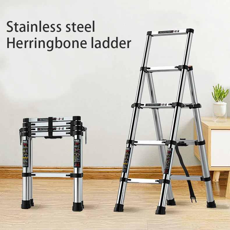 Modern Telescoping Small Ladder Stainless Steel Herringbone Ladder A ...