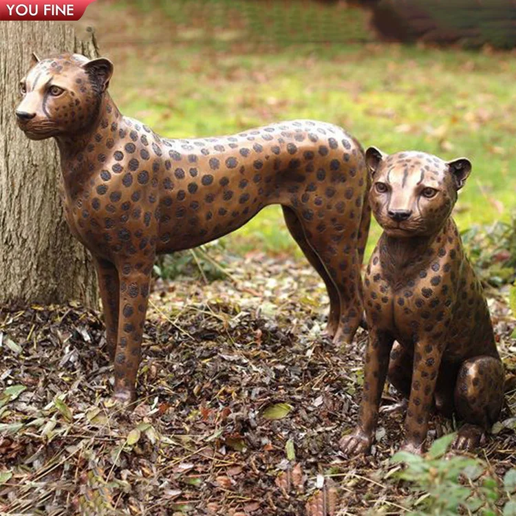 Outdoor Garden Modern Superb Life Size Sitting Brass Cheetah Statue ...