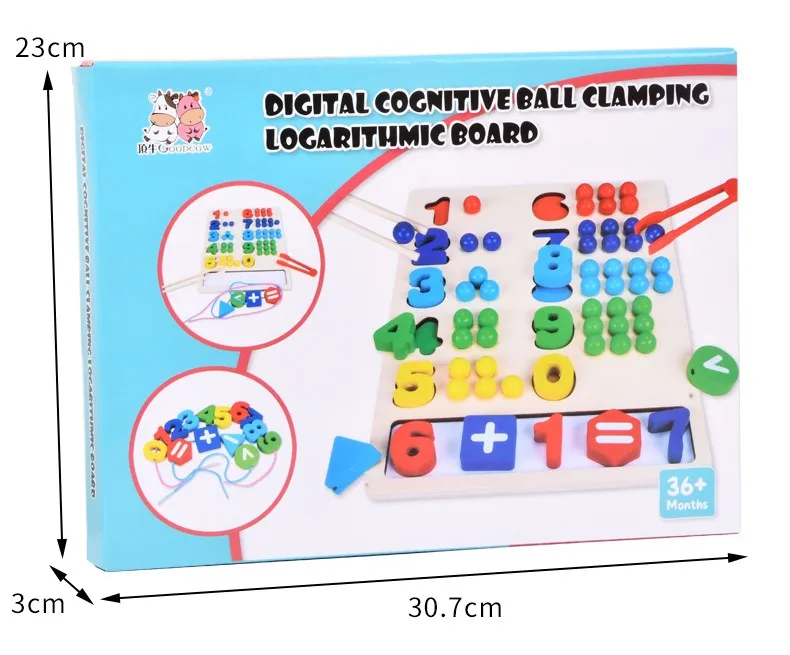 Wooden Montessori Preschool Educational Puzzles Toys Math Game Number ...