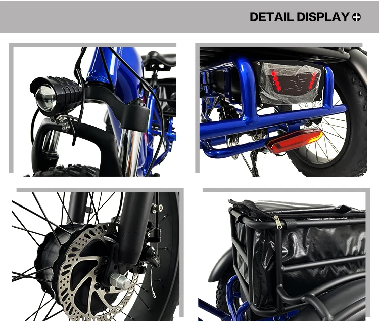 Electric Fat Tire Trike Tricycle Bike Cargo Basket- All-terrain Lithium ...