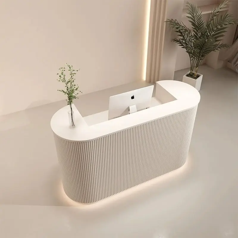 Modern Simple Arc Paint with Light Front Counter Beauty Salon Office ...