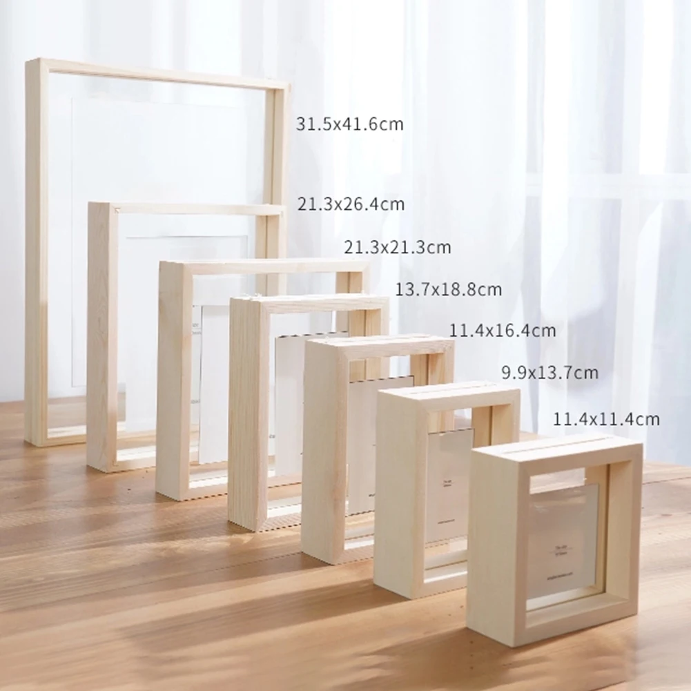 Veneer Pressed Flower Frame, Float Frames Double Side Wood Handmade ...