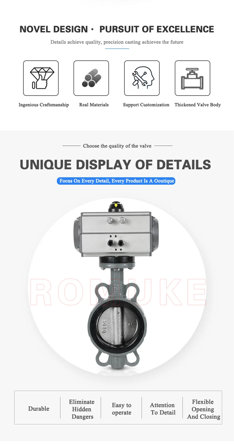 D671X-16C Pneumatic Butterfly Valve - Cast Steel & EPDM Seal