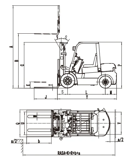 Diesel Forklift 3t 3000kg Forklift Internal Combustion Fork Lifter ...