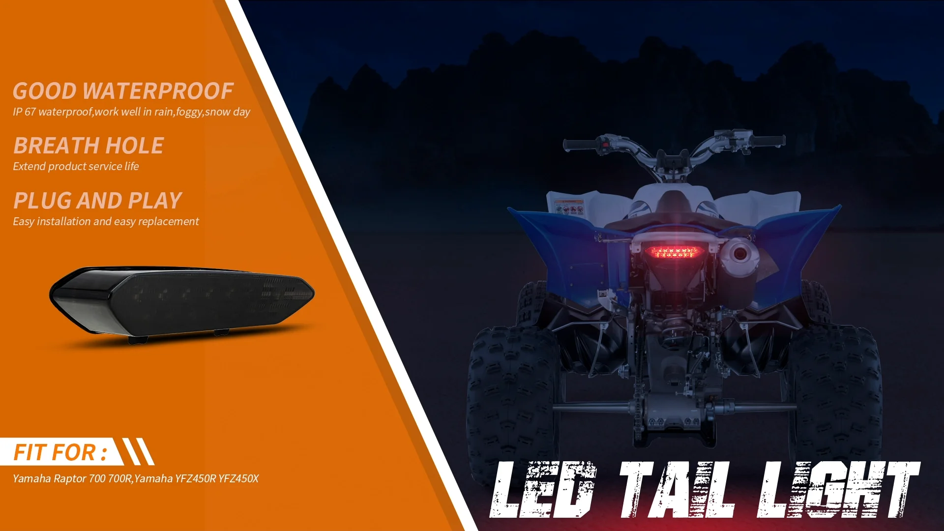 Motorcycle Led Tail Light Stop Indicator Brake Lamp Kit For Yamaha ...