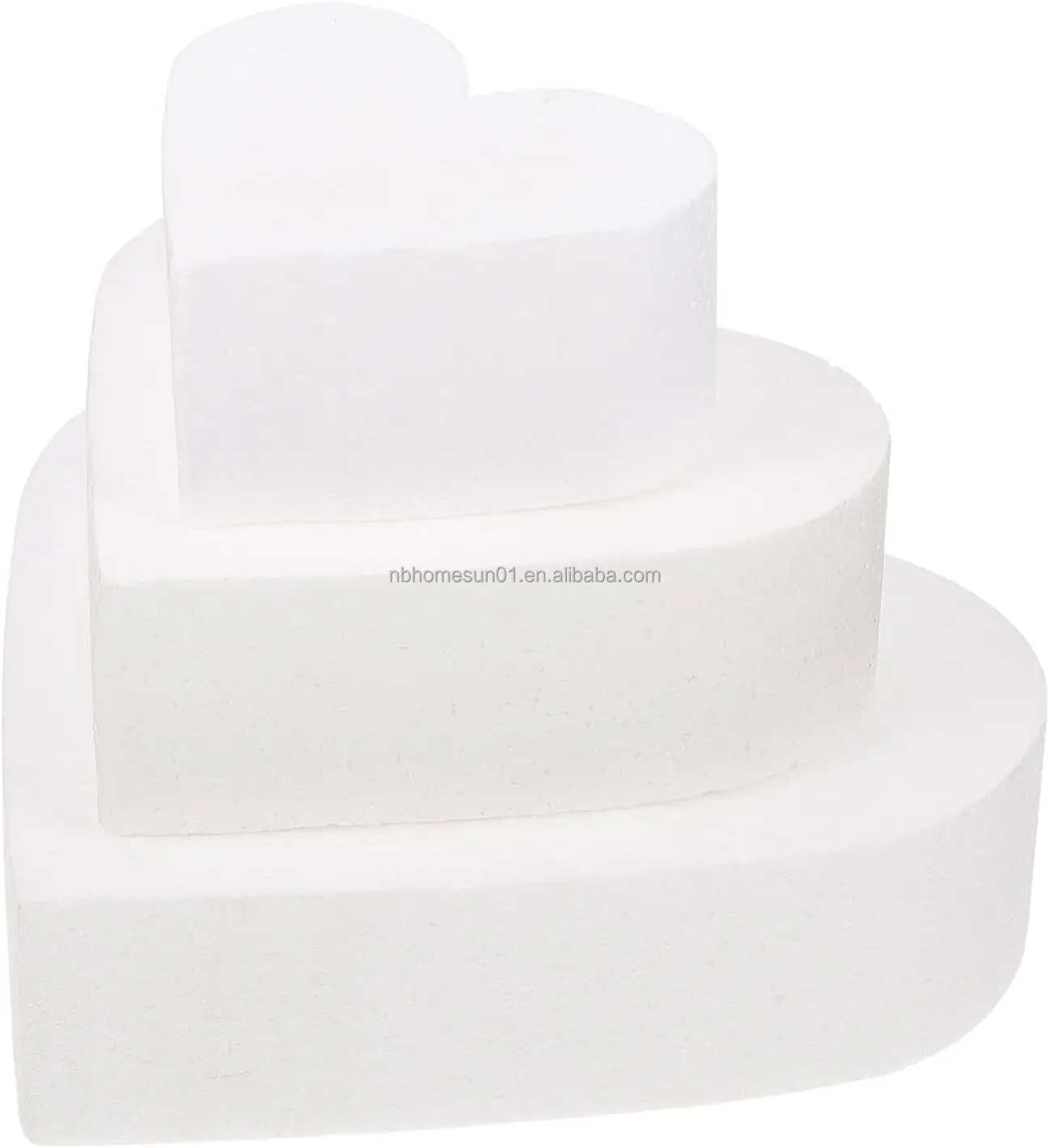 Foam Cake Dummy Styrofoam Heart Shaped Fake Model Polystyrene Embryo Doll Cake Modeling Ornament ...