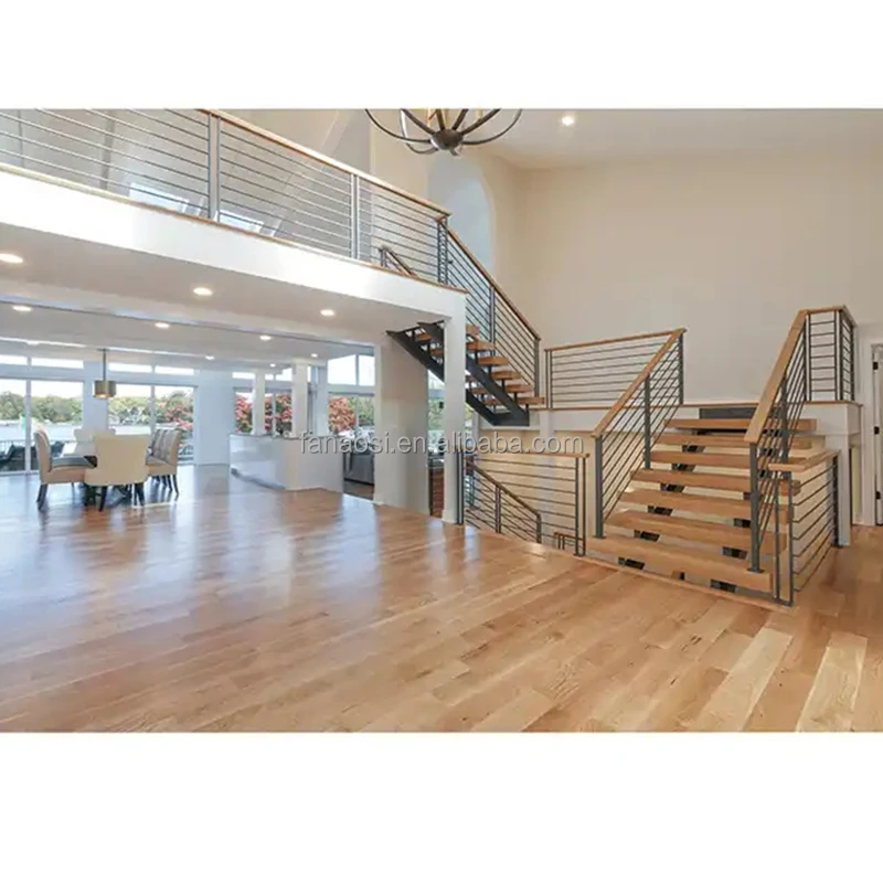 Australian Standard Mono Steel Stringer Stairs With 40mm Thick Oak Wood ...