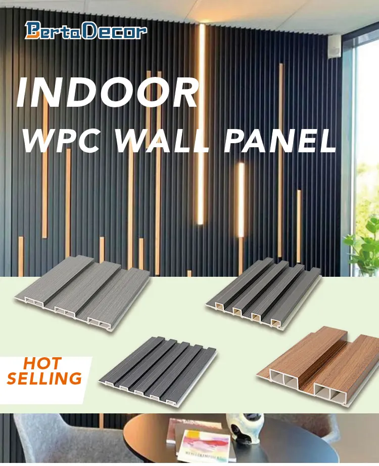 Wood Color Wpc Wall Panel Cladding Wpc Fluted Wall Panel - Buy Wpc ...