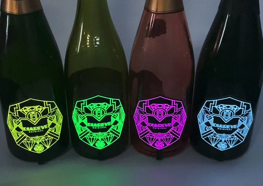 El Luminous Label Sticker For Wine Bottle Promotion Glow Animated ...
