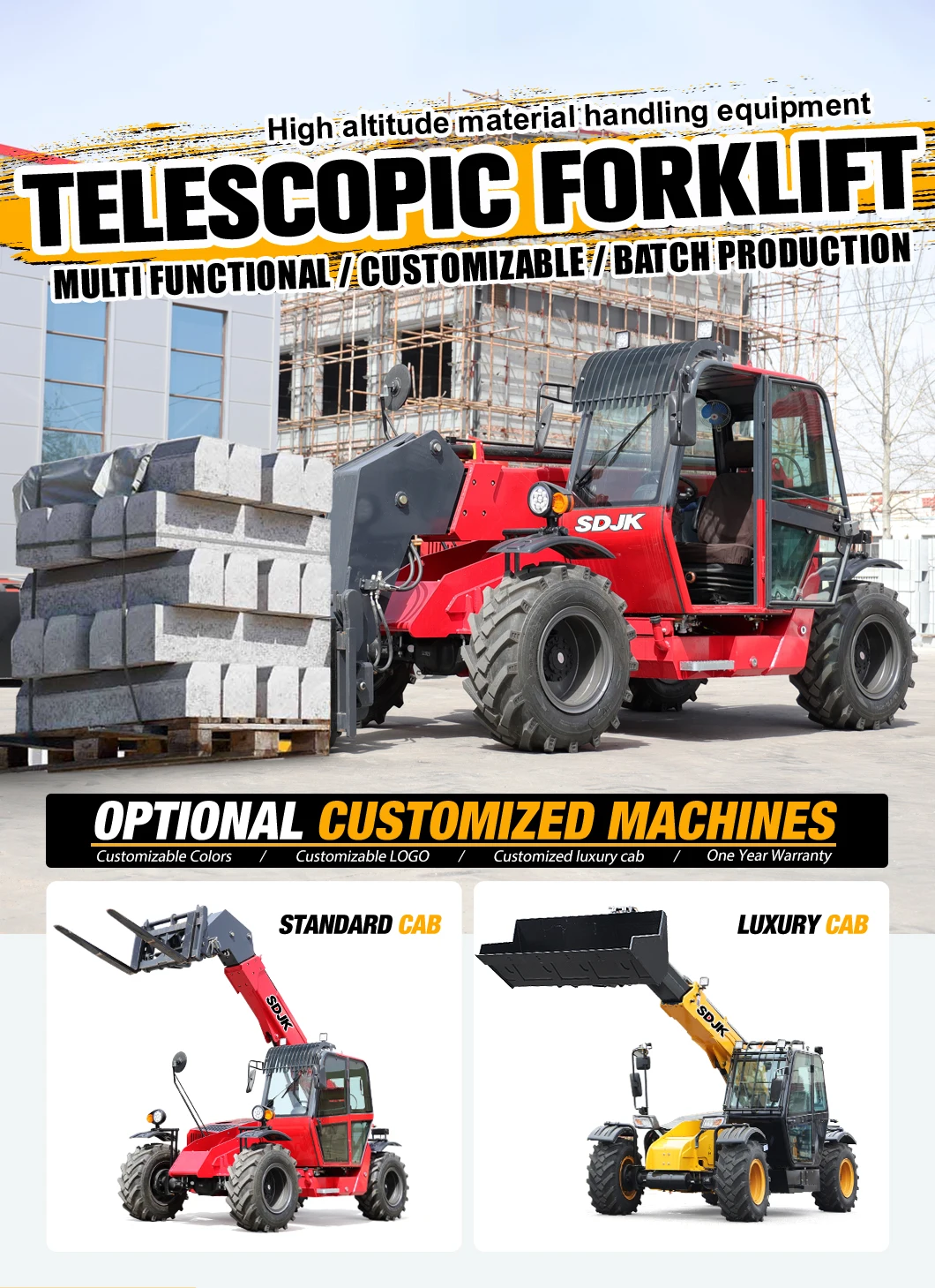 5 Ton Telescopic Forklift - Reliable Telehandler for Construction