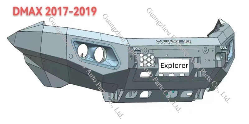 Steel Car Front Bumper for Isuzu Dmax 2017-2019 with LED Light Winch ...