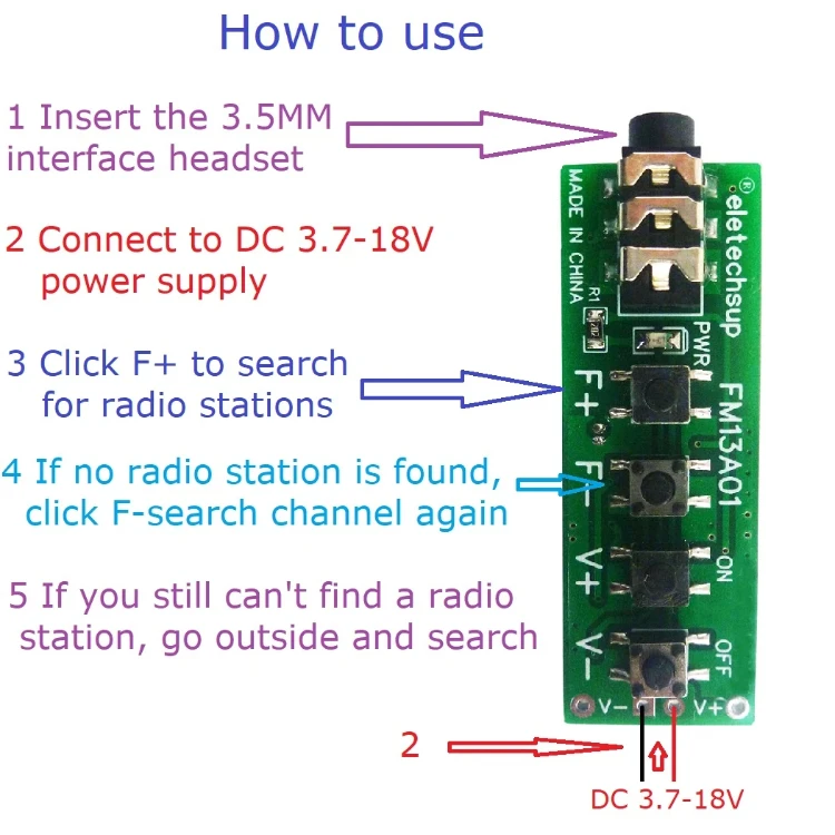 Fm13a01 Two-channel Stereo Vhf Fm Radio Module Fm Receiver Board 76mhz ...