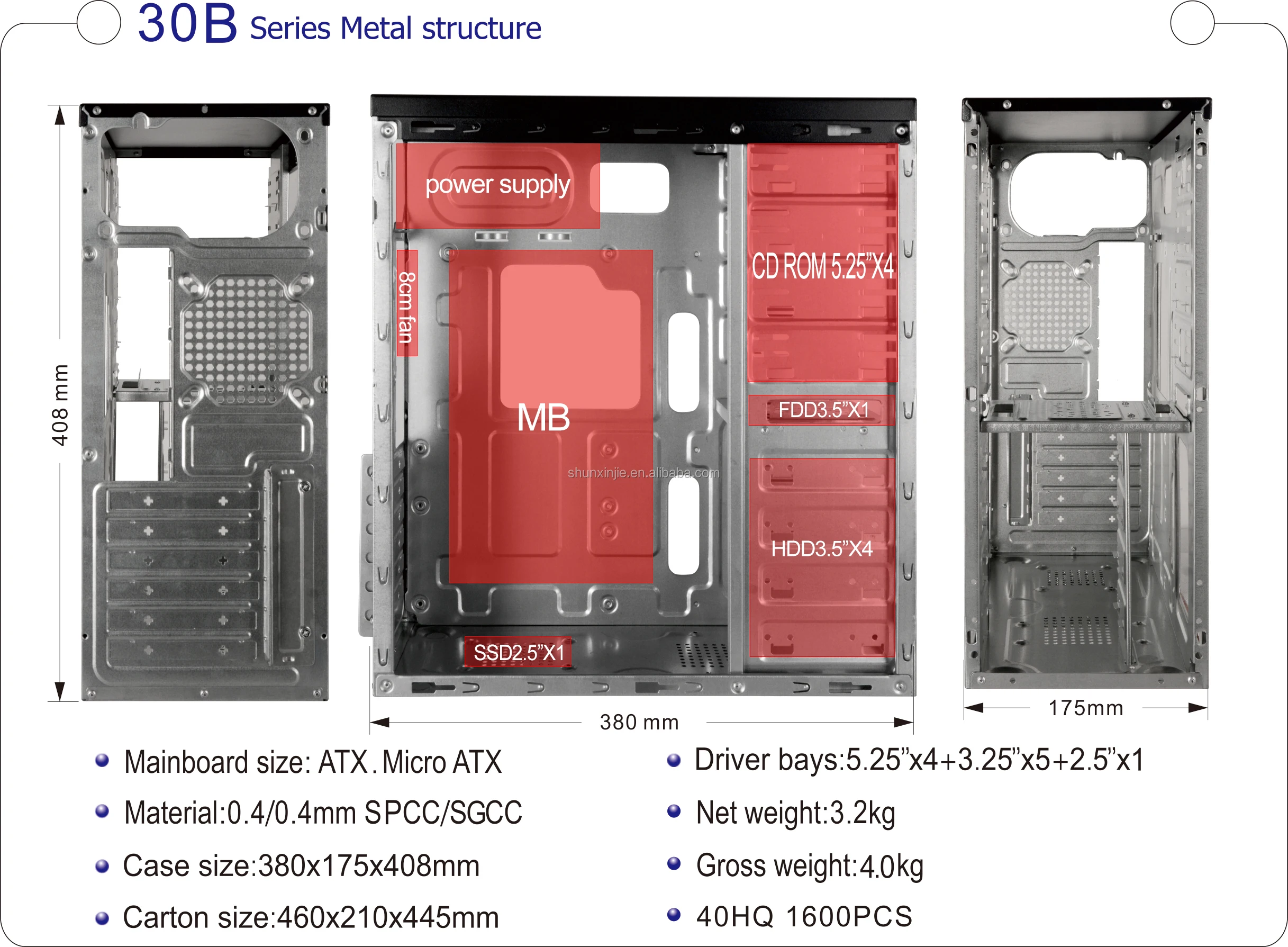 Atx Pc Case Office Computer Box Gorgeous Cpu Cabinet Computer Case ...