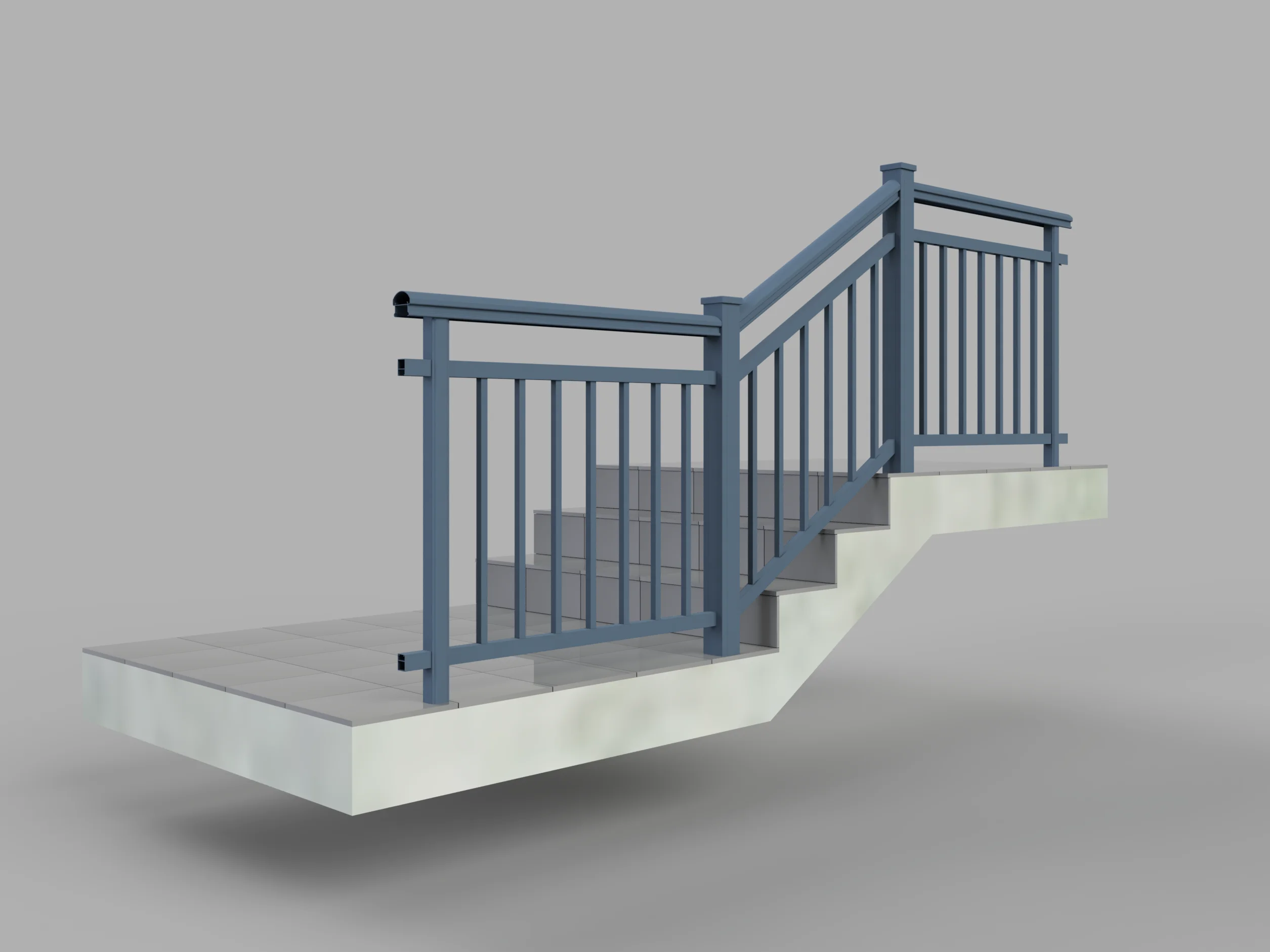 Outdoor Aluminum Metal Stair Design - Terrace Deck Railing